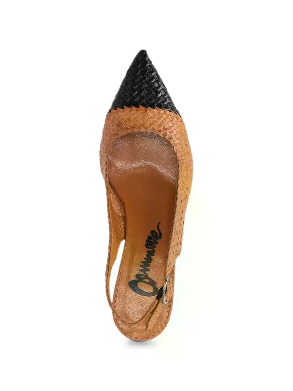 LA ROSE Carol Woven Slingback Pumps