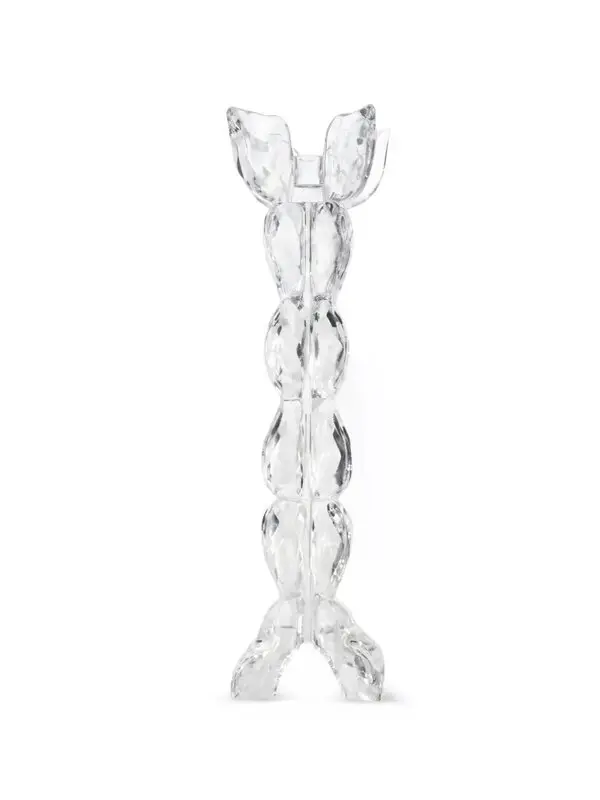 ENZO DE GASPERI Leaf-detail Faceted Candle Holder