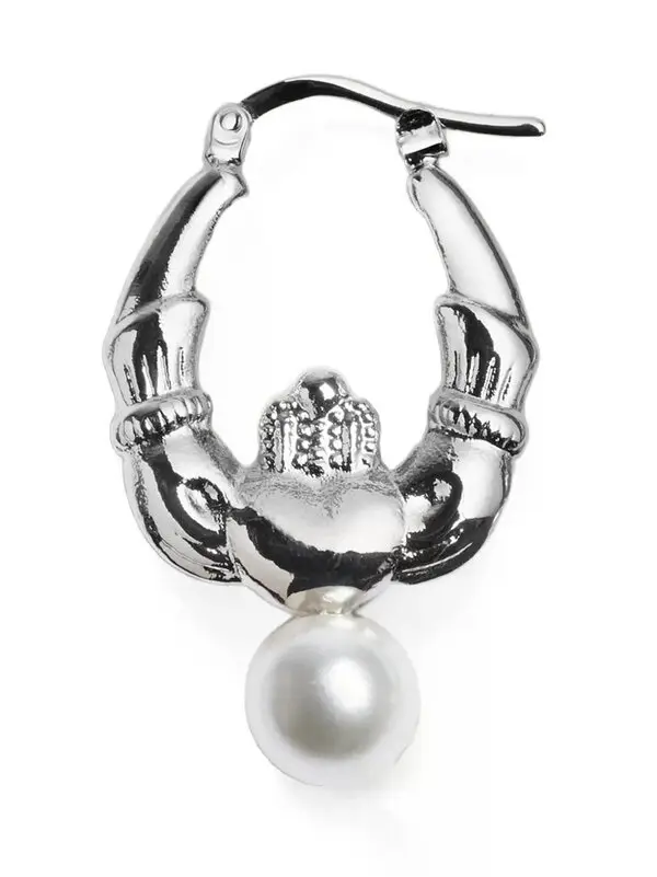 Simone Rocha Claddagh Hoop Earrings - Silver
