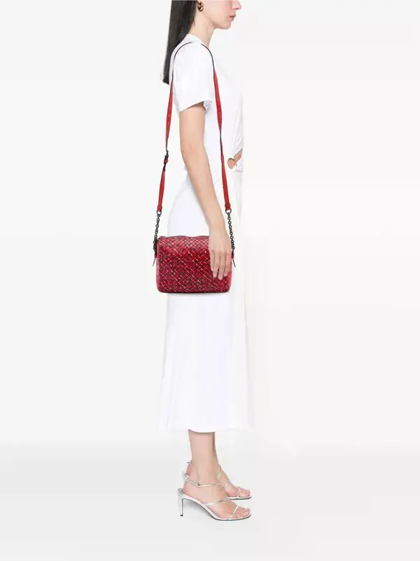 Bottega Veneta 2012-2026 Printed Leather Camera Bag Crossbody Bag
