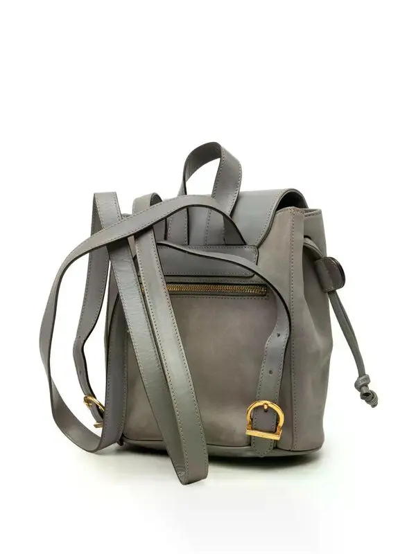 FERRAGAMO 20th Century Suede Vara Bow Flap Drawstring Backpack