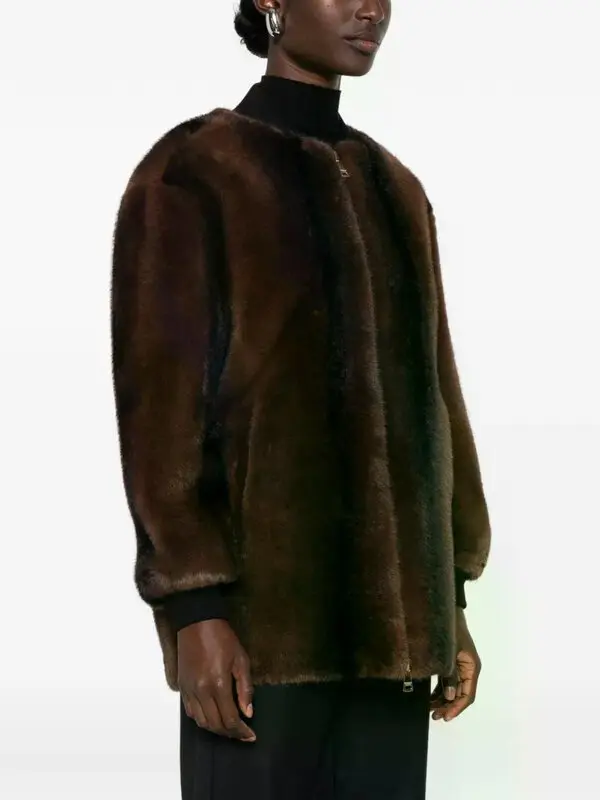ERMANNO FIRENZE Faux Fur Zip-up Jacket