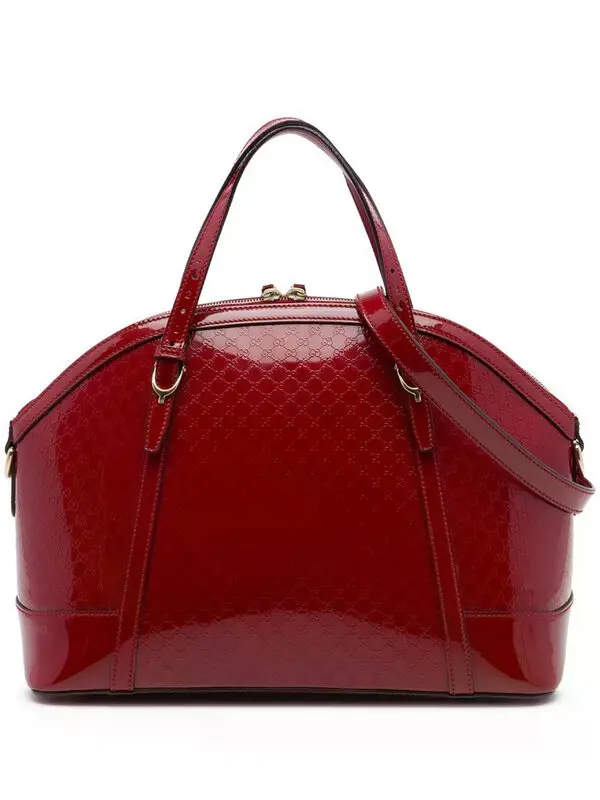 Gucci 2016-2026 Large Microguccissima Patent Nice Dome Satchel