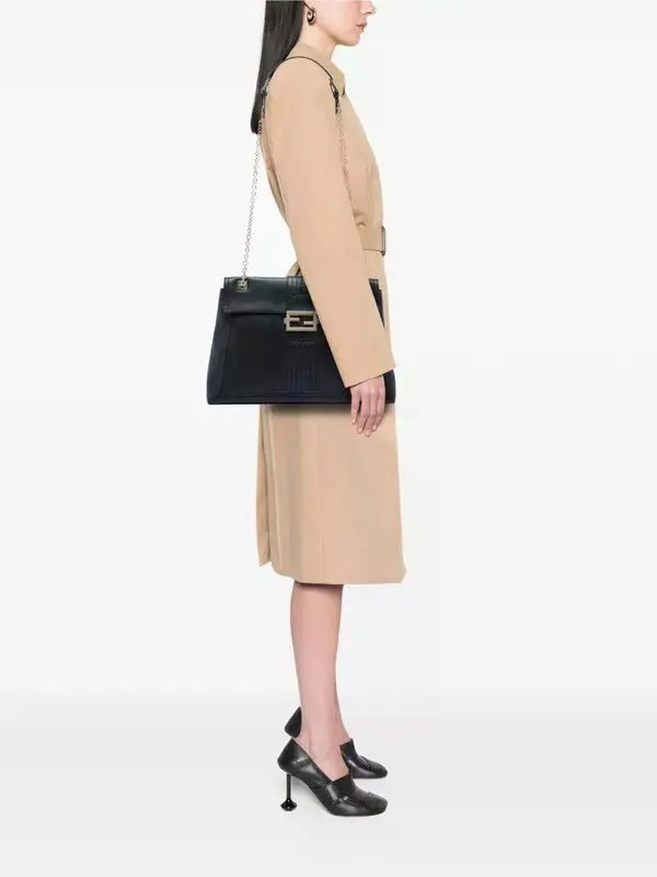 Fendi 2010-2026 Leather Maxi Baguette Flap Bag Shoulder Bag