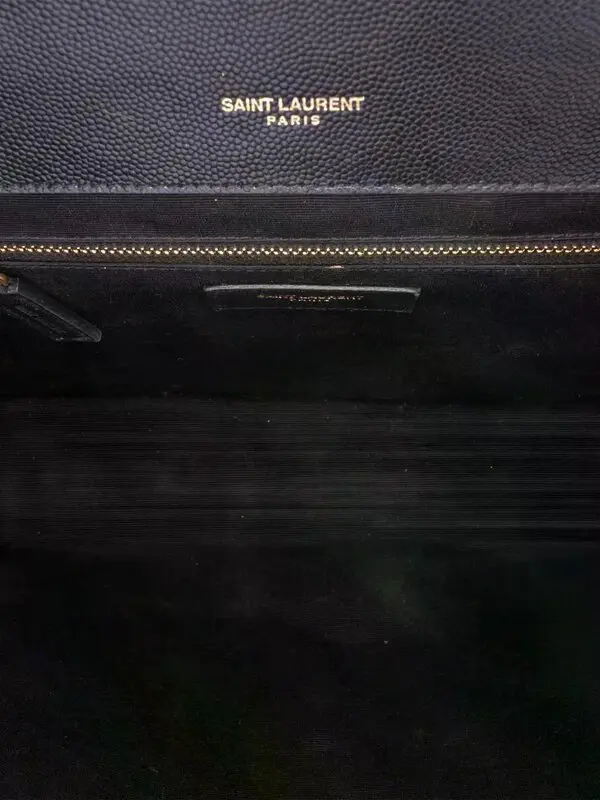 Saint Laurent 2018 Medium Grain De Poudre Triquilt Monogram Envelope Bag Shoulder Bag