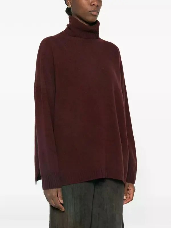 ALYSI Turtleneck Side-slit Sweater