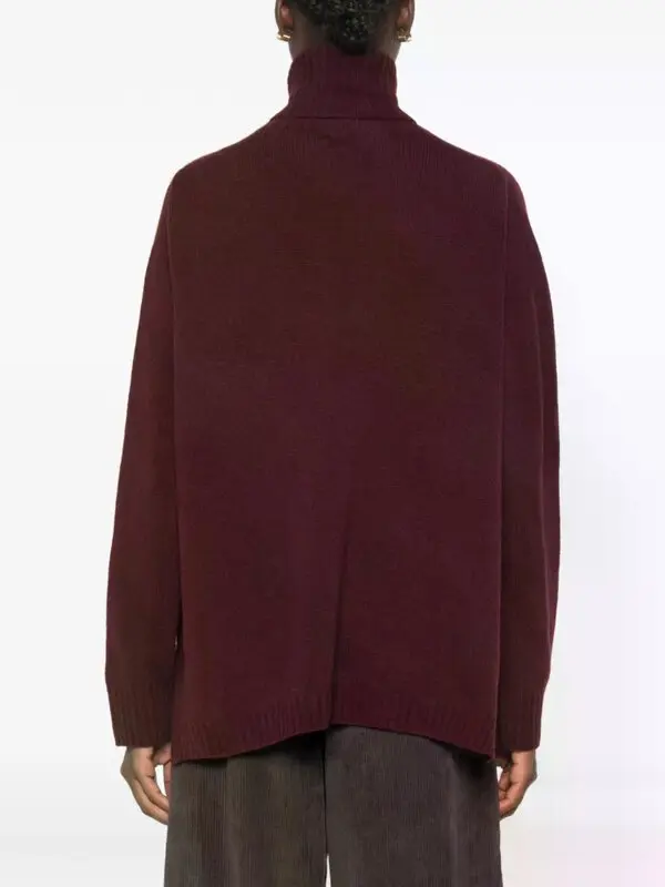 ALYSI Turtleneck Side-slit Sweater