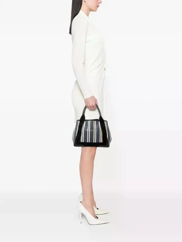 Balenciaga Canvas Striped Tote Bag