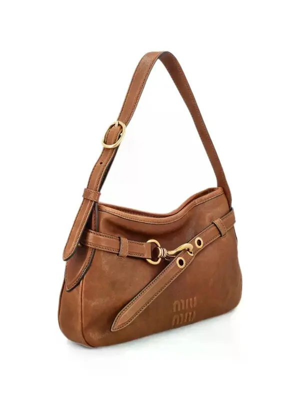 Miu Miu Buckle-detail Logo-embossed Shoulder Bag