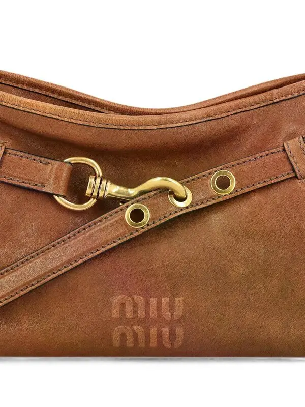 Miu Miu Buckle-detail Logo-embossed Shoulder Bag