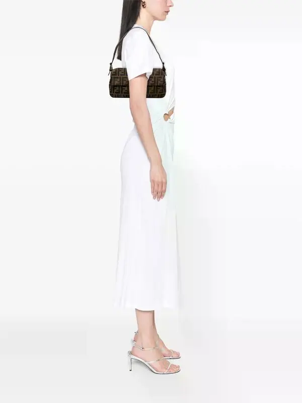 Fendi 20th Century Zucca Canvas Baguette Shoulder Bag