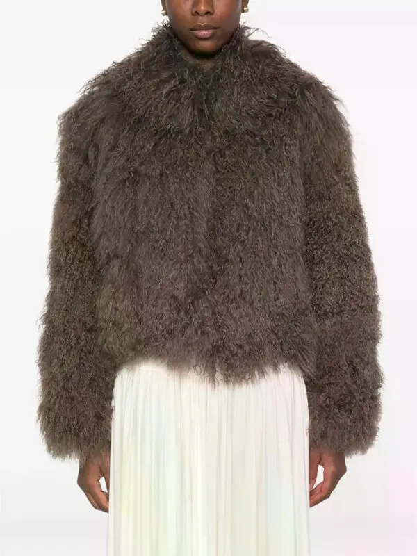 MARTHA LOUIS Shearling-effect Cropped Jacket