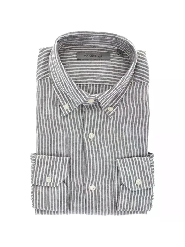 Corneliani Striped Button-down Shirt - Brown
