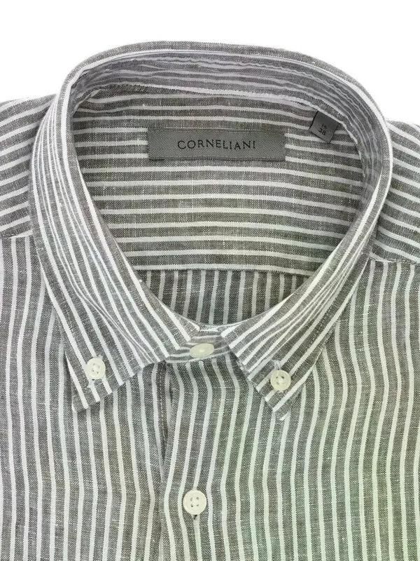Corneliani Striped Button-down Shirt - Brown