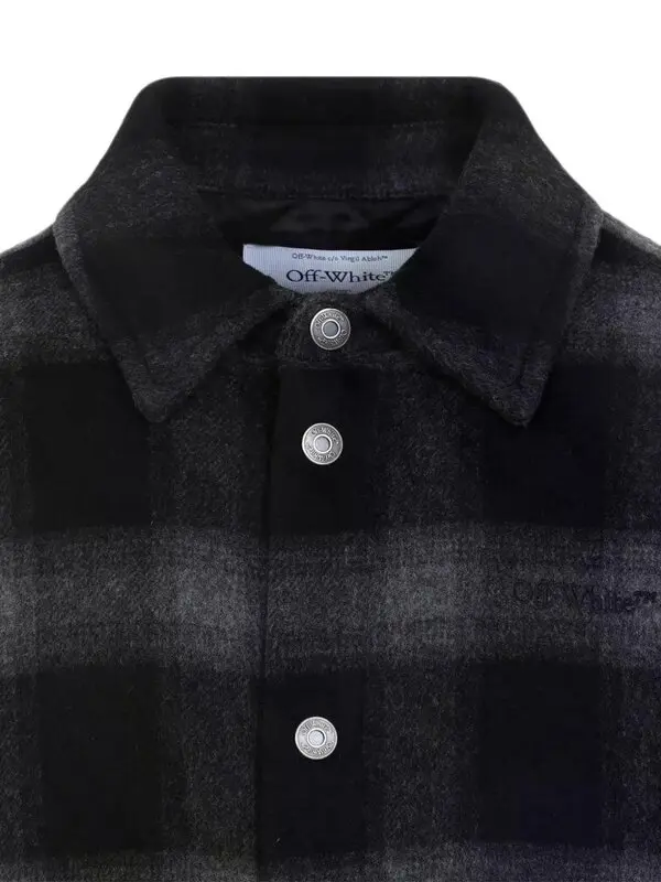 Off-White Check-pattern Wool Jacket