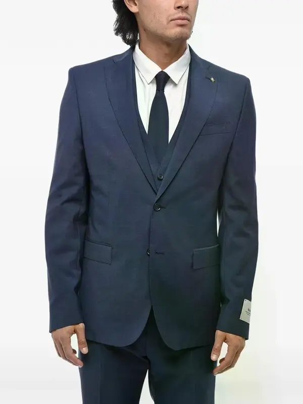 Corneliani Logo-patch Three-piece Wool Suit