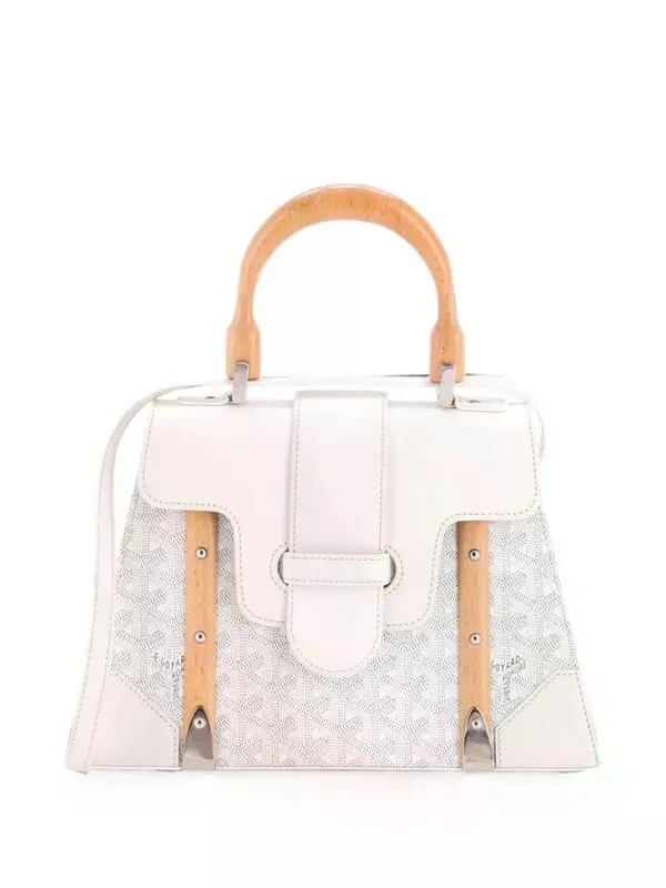 Goyard Saigon Top Handle Bag Coated Canvas Leather Pm Satchel