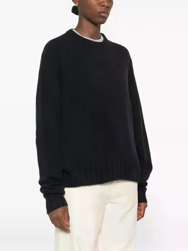 ALYSI Ribbed Knit Crew Neck Long Sleeve Jumper