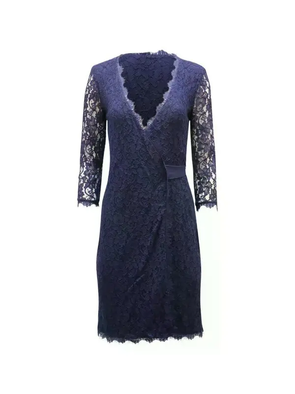 Diane Von Furstenberg Lace Wrap Dress - Blue
