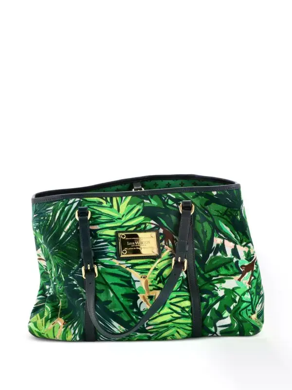 LOUIS VUITTON Ailleurs Cabas Limited Edition Printed Canvas Pm Tote Bag - Green