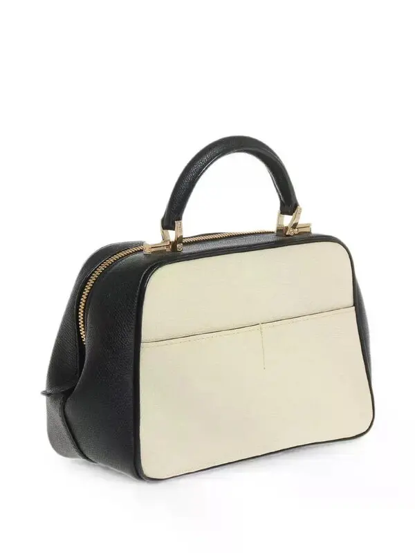 VALEXTRA Bicolor Leather Tote Bag