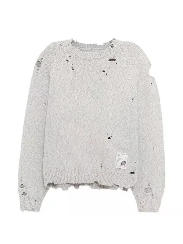Mihara Yasuhiro Distressed Cable-knit Sweater