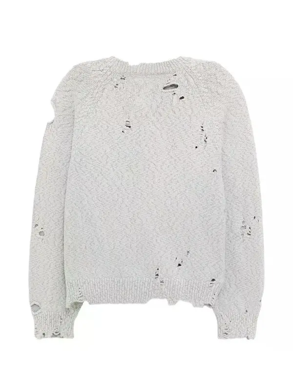 Mihara Yasuhiro Distressed Cable-knit Sweater