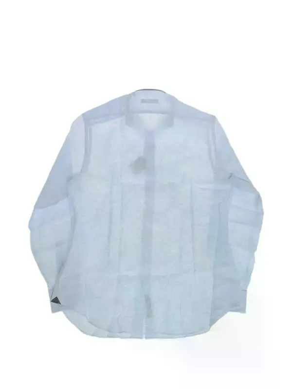 Corneliani French-collar Linen Shirt - Blue
