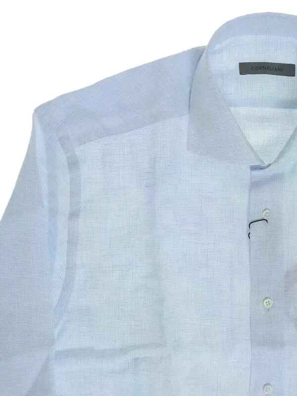 Corneliani French-collar Linen Shirt - Blue
