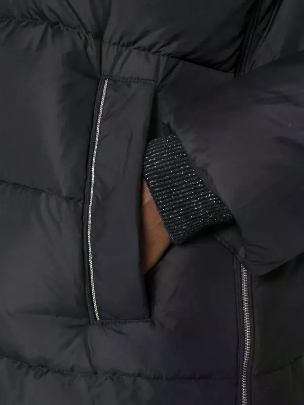 Peserico Hooded Padded Jacket With Silver-tone Hardware