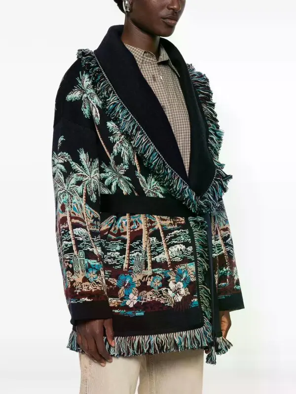 Alanui Fringe-trimmed Jacquard Coat