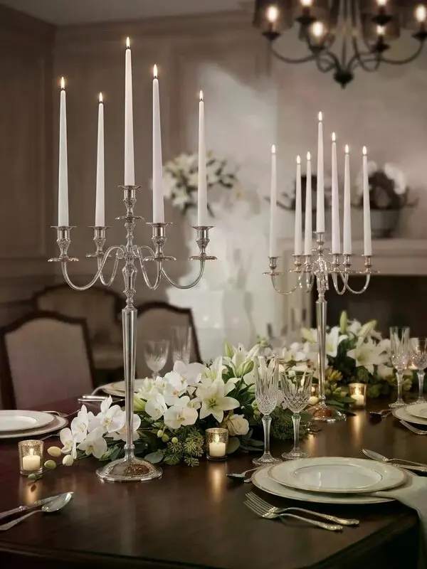 ENZO DE GASPERI Engraved Five-arm Candelabra