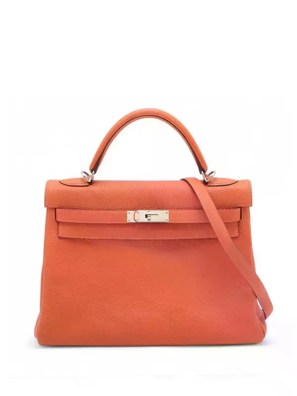 Hermès Togo Leather Kelly Ii Retourne 32 Satchel - Orange