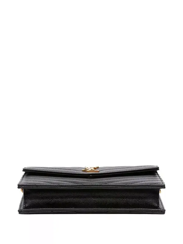 Saint Laurent Cassandre Envelope Chain Wallet Crossbody Bag - Black