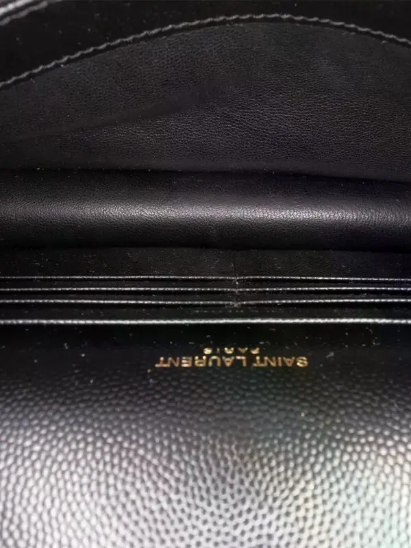 Saint Laurent Cassandre Envelope Chain Wallet Crossbody Bag - Black