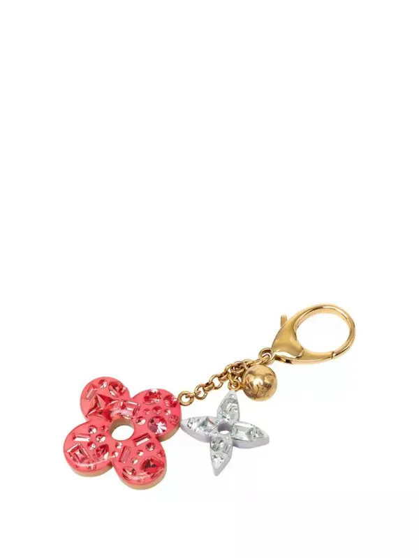 LOUIS VUITTON 2009 Plated Resin Glam Flower Bag Charm And Key Holder - Gold