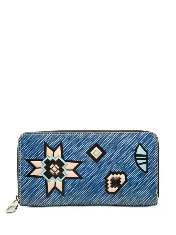 LOUIS VUITTON 2015 Epi Denim Azteque Zippy Wallet Long Wallets