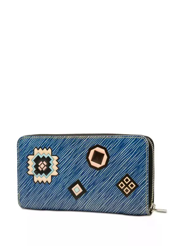 LOUIS VUITTON 2015 Epi Denim Azteque Zippy Wallet Long Wallets