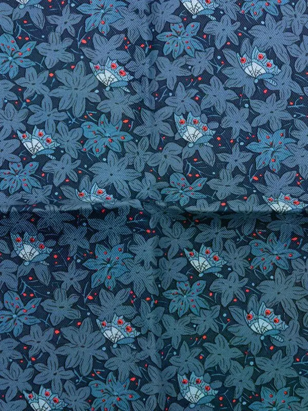 Hermès 2010-2018 Flower And Butterfly Silk Scarf 90 Scarves - Blue