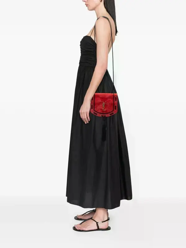 Saint Laurent Suede Monogram Fetish Tassel Crossbody Bag
