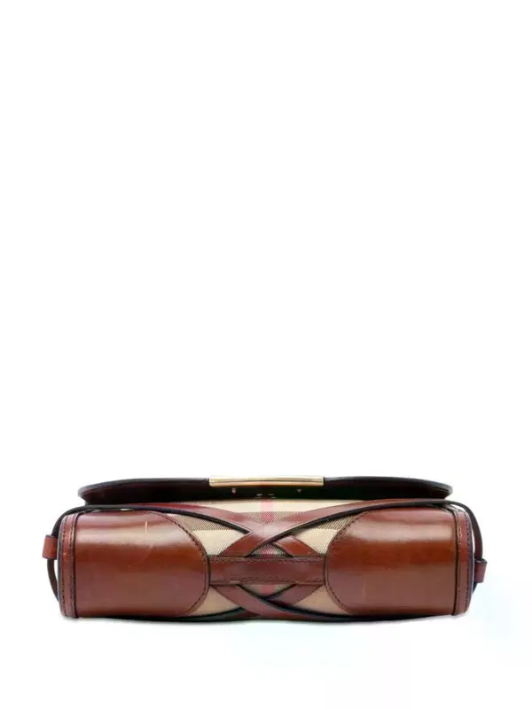 Burberry Leather And House Check Canvas Crossbody Bag - Brown