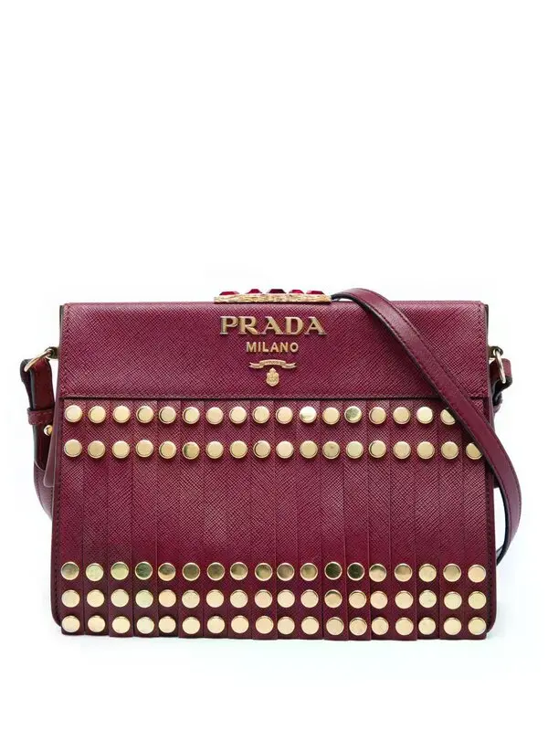 Prada Saffiano Lux Idol Studded Crossbody Bag