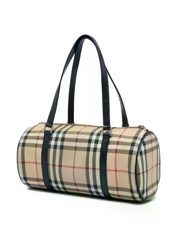 Burberry 2000-2017 House Check Canvas Barrel Handbag
