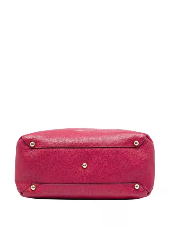 Burberry Leather And House Check Canvas Banner Satchel