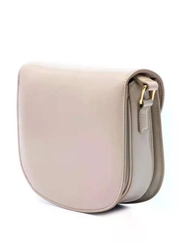 Celine Triomphe Besace Clea Crossbody Bag In Shiny Calfskin - Neutrals