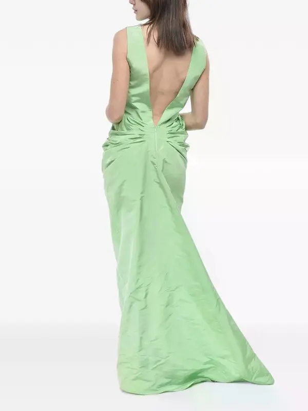 SUPER BLOND Ruched Open-back Maxi Dress