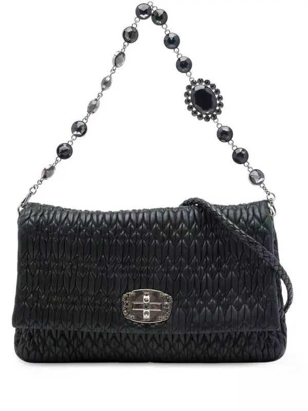 Miu Miu 2010-2026 Matelasse Nappa Crystal Chain Satchel