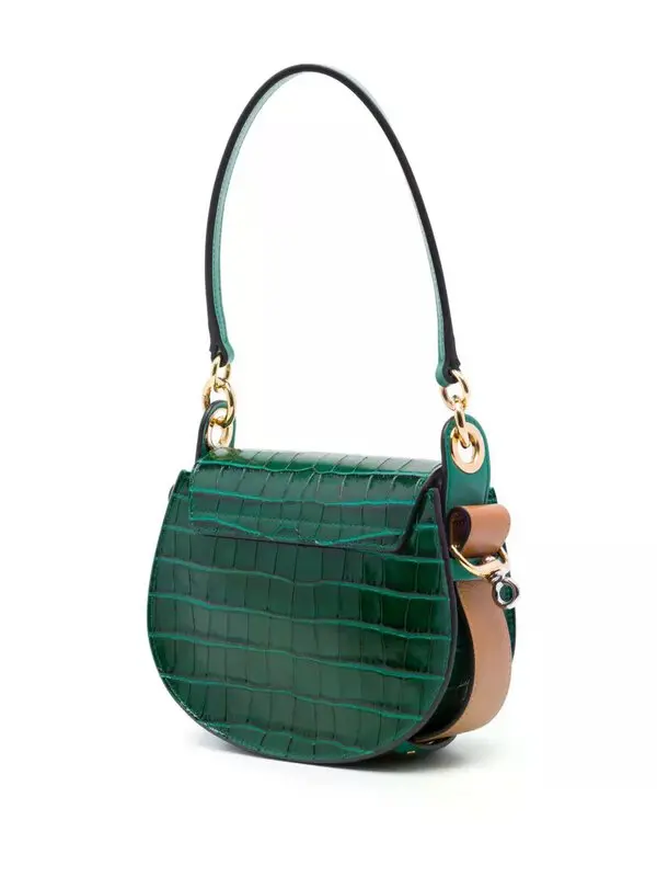 Chloé 2020 Small Croc Embossed Leather Tess Satchel