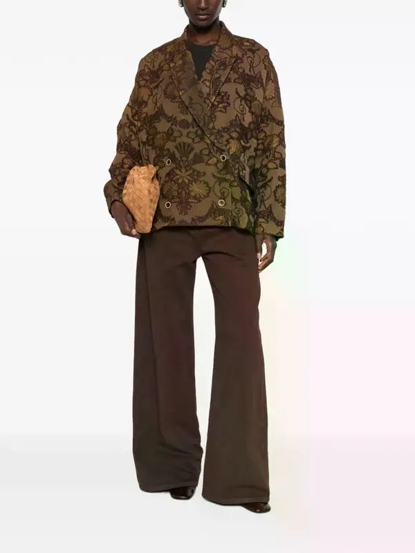 UMA WANG Floral Jacquard Double-breasted Jacket