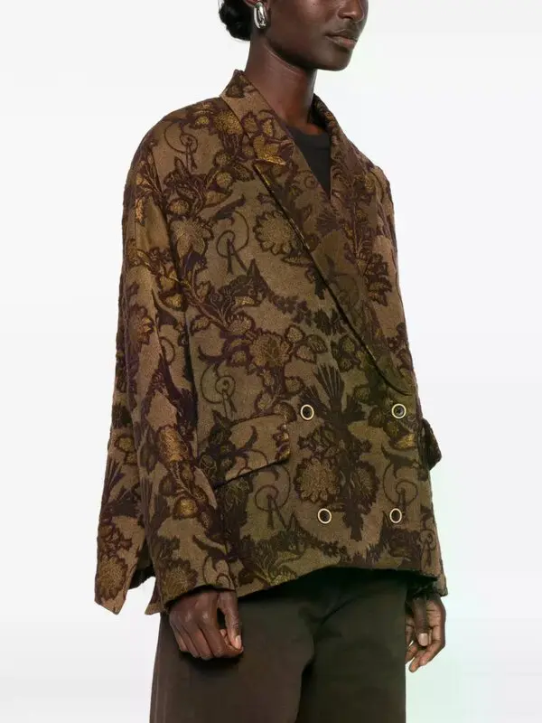 UMA WANG Floral Jacquard Double-breasted Jacket